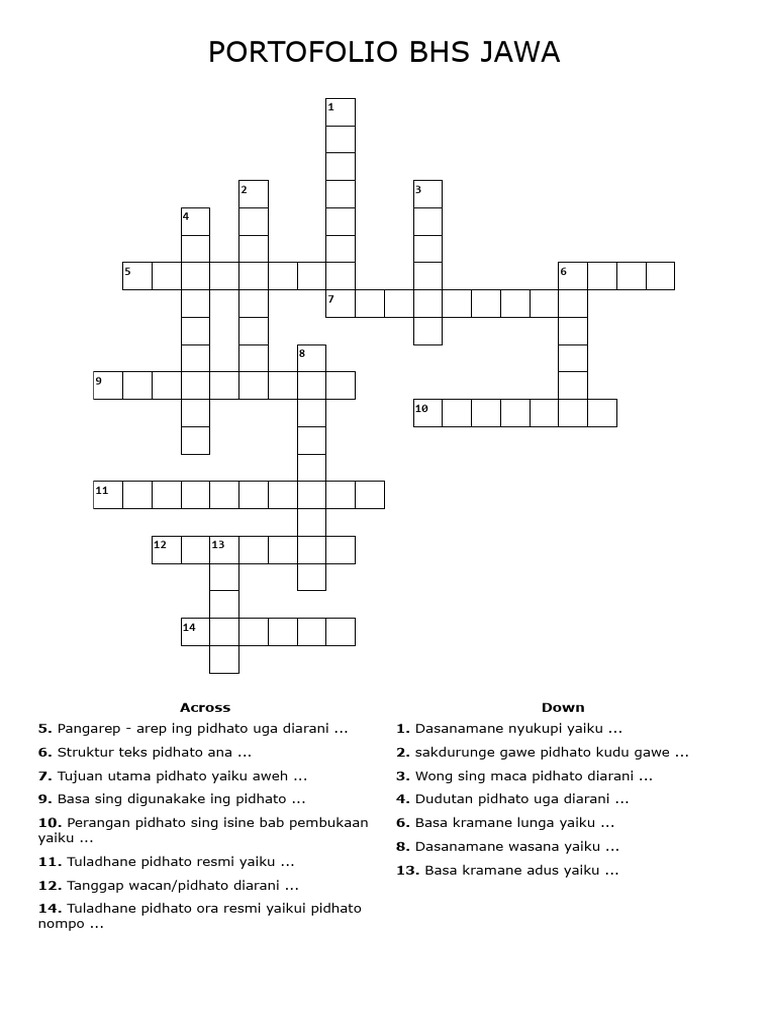 Portofolio BHS Jawa - TTS Pidhato | PDF