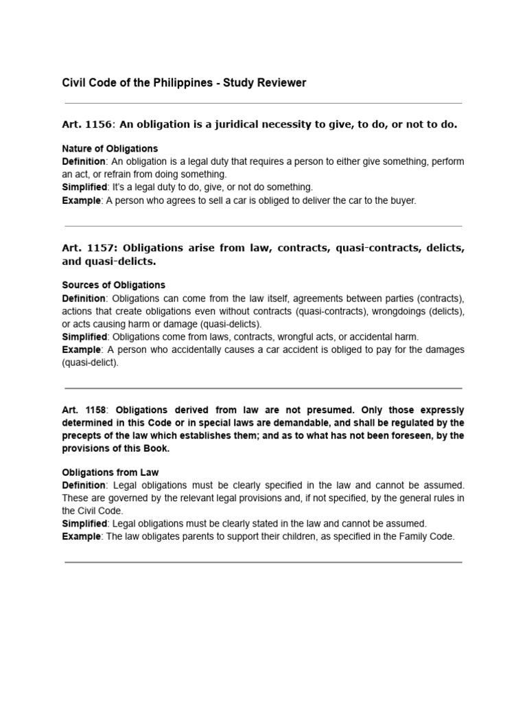 Article 1156 1200 Oblicon Reviewer | PDF