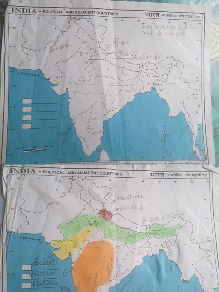 Class 7 SST Map Work | PDF