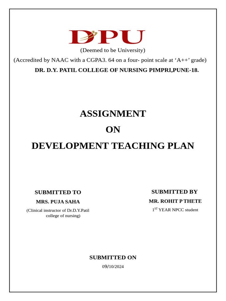 Development Teaching Plan | PDF