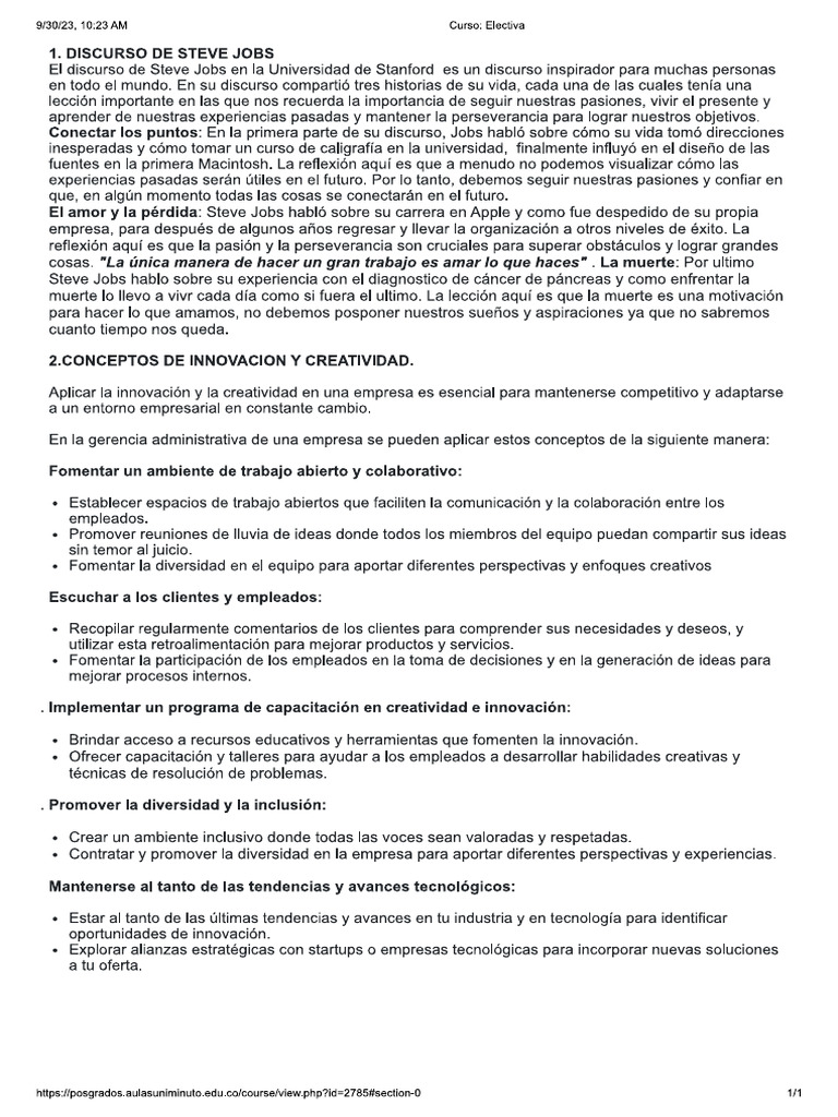 Discuros de Steve Job | PDF