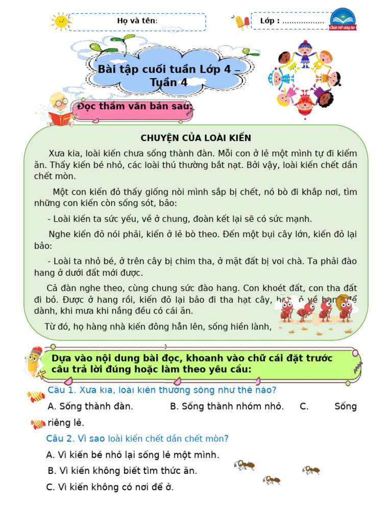 4. BTCT 4 - TIẾNG VIỆT - CTST | PDF