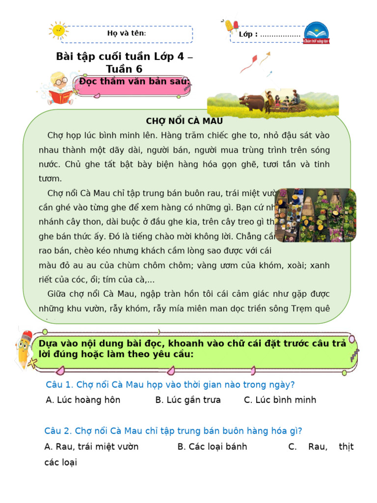 6. Btct 6 - Tiếng Việt - Ctst | PDF