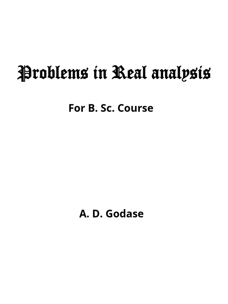 Problems in Real Analysis | PDF