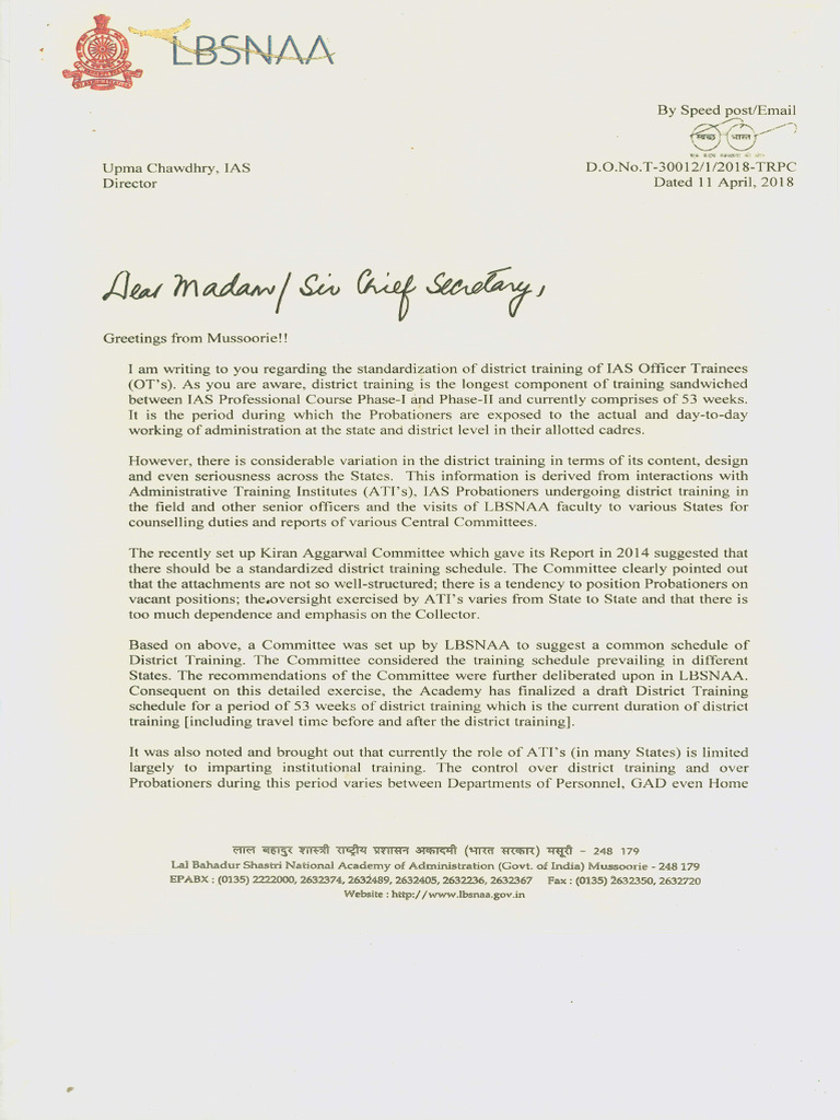 Standard District Training Schedule | PDF