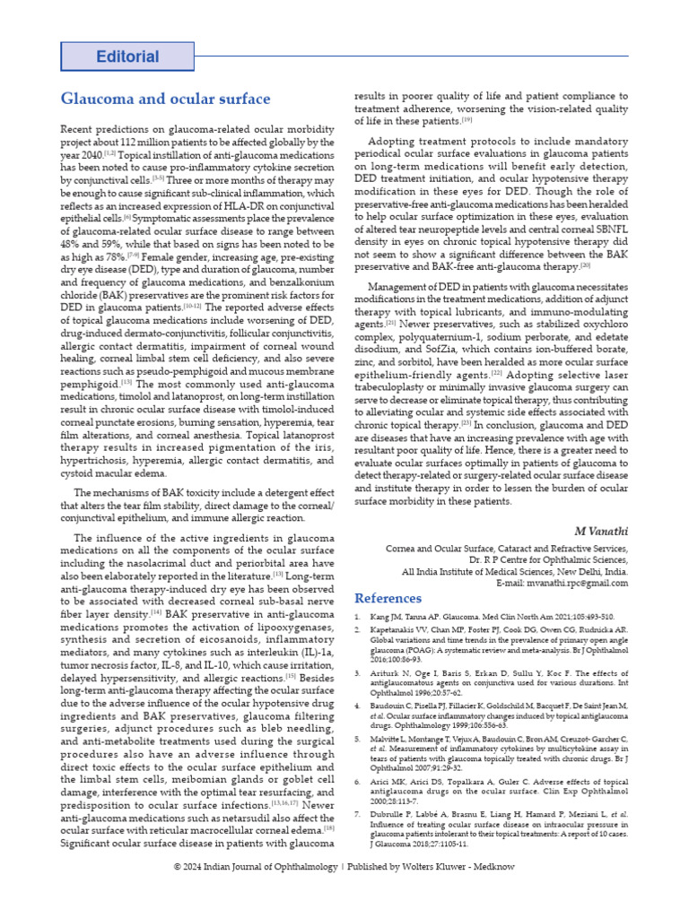 Glaucoma and Ocular Surface.1 | PDF