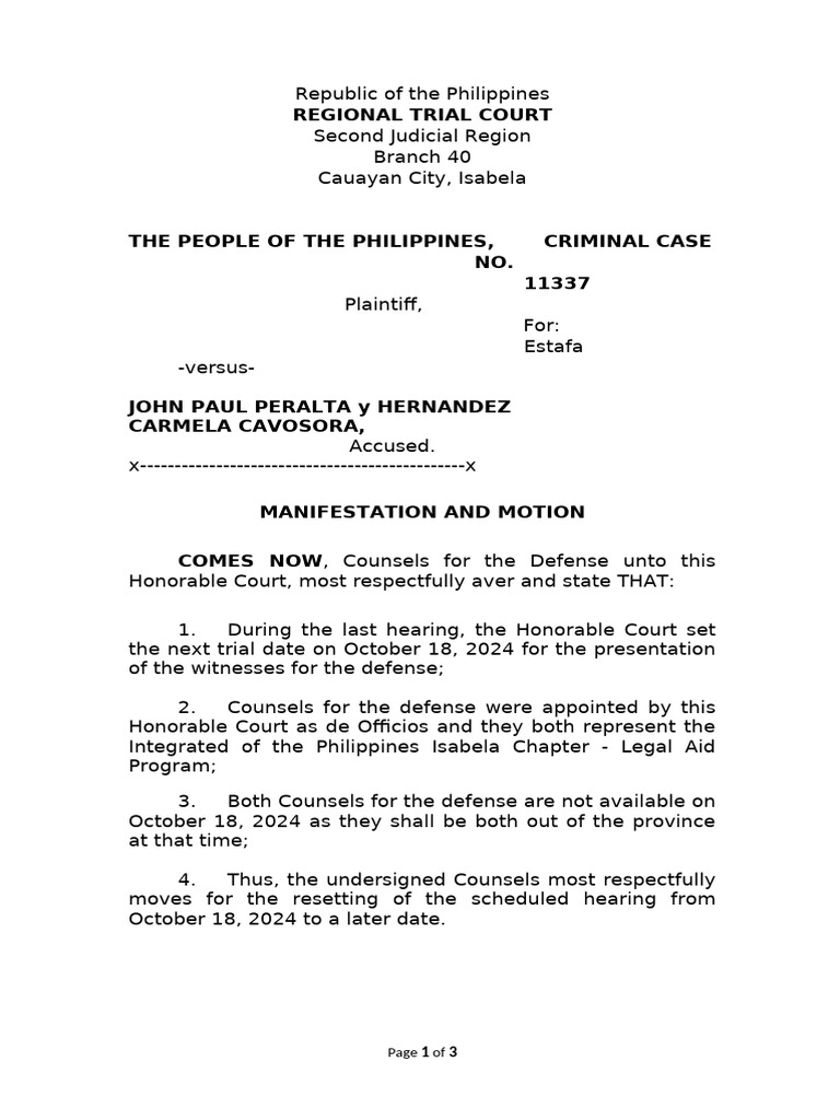 Manifestation and Motion Peralta | PDF | Judiciaries | Legal Organizations