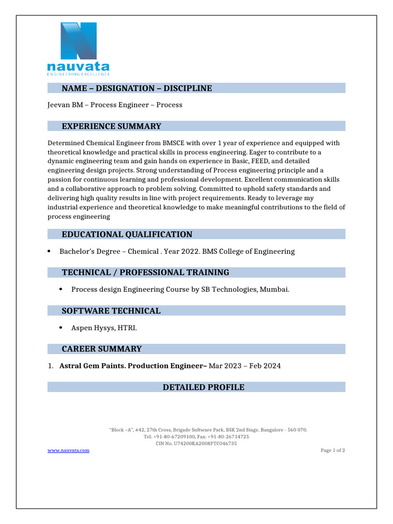 Draf-Resume Template. | PDF