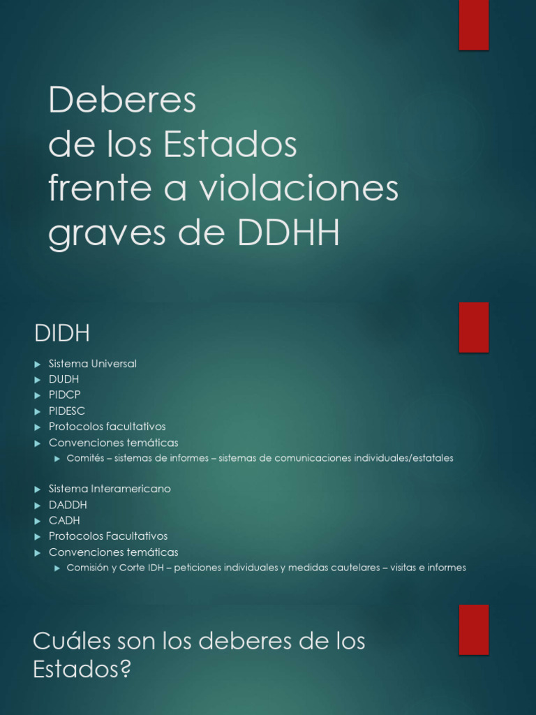 Deberes de Los Estados DIDH | PDF
