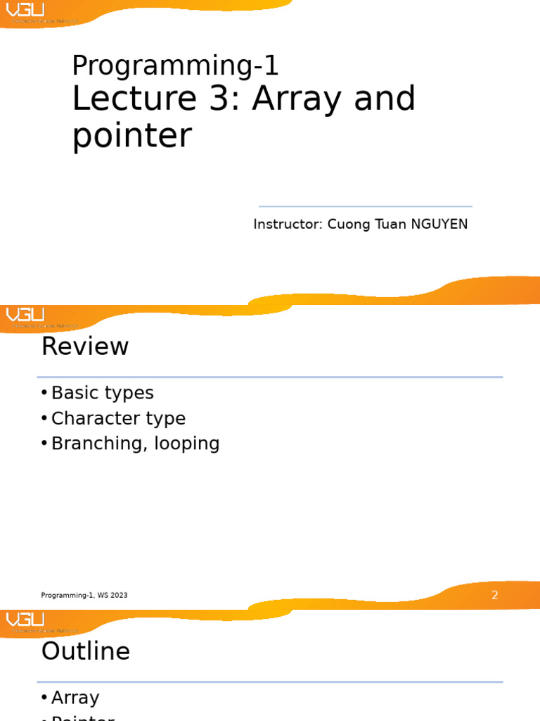 Lecture 3 | PDF | Pointer (Computer Programming) | Computing Lecture 3 | PDF | Pointer (Computer Programming) | Computing