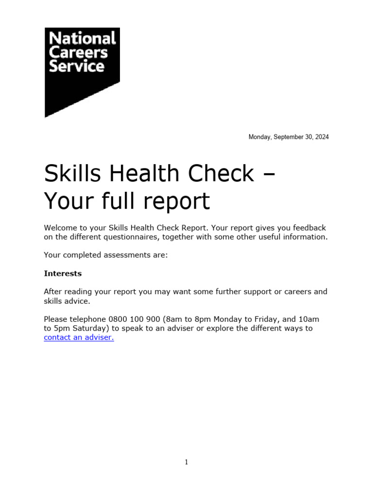 Skills Health Check | PDF