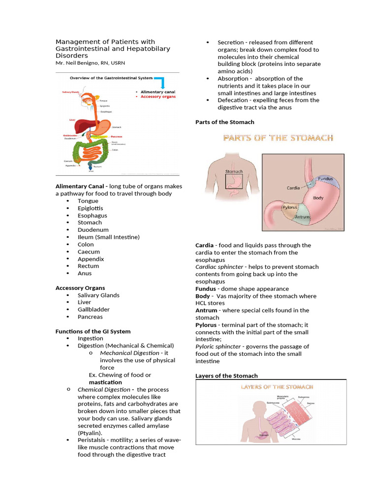 Management of Patients With Gastrointestinal and H | PDF