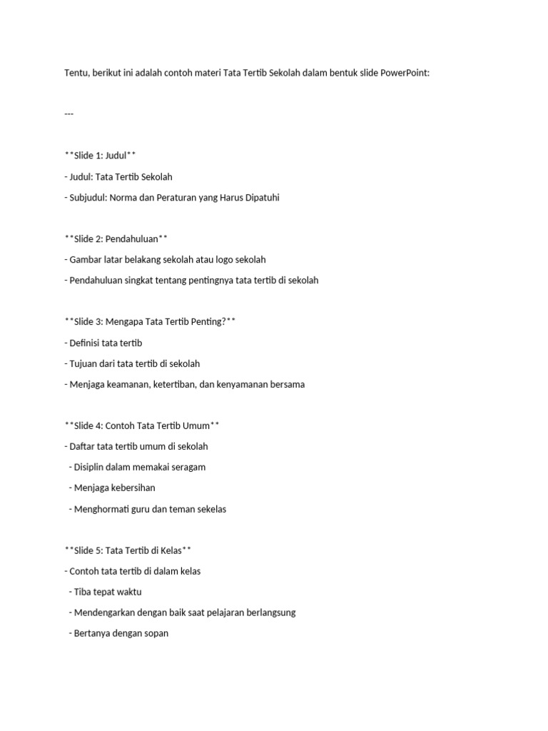 Tatib Sekolah Chat GPT | PDF