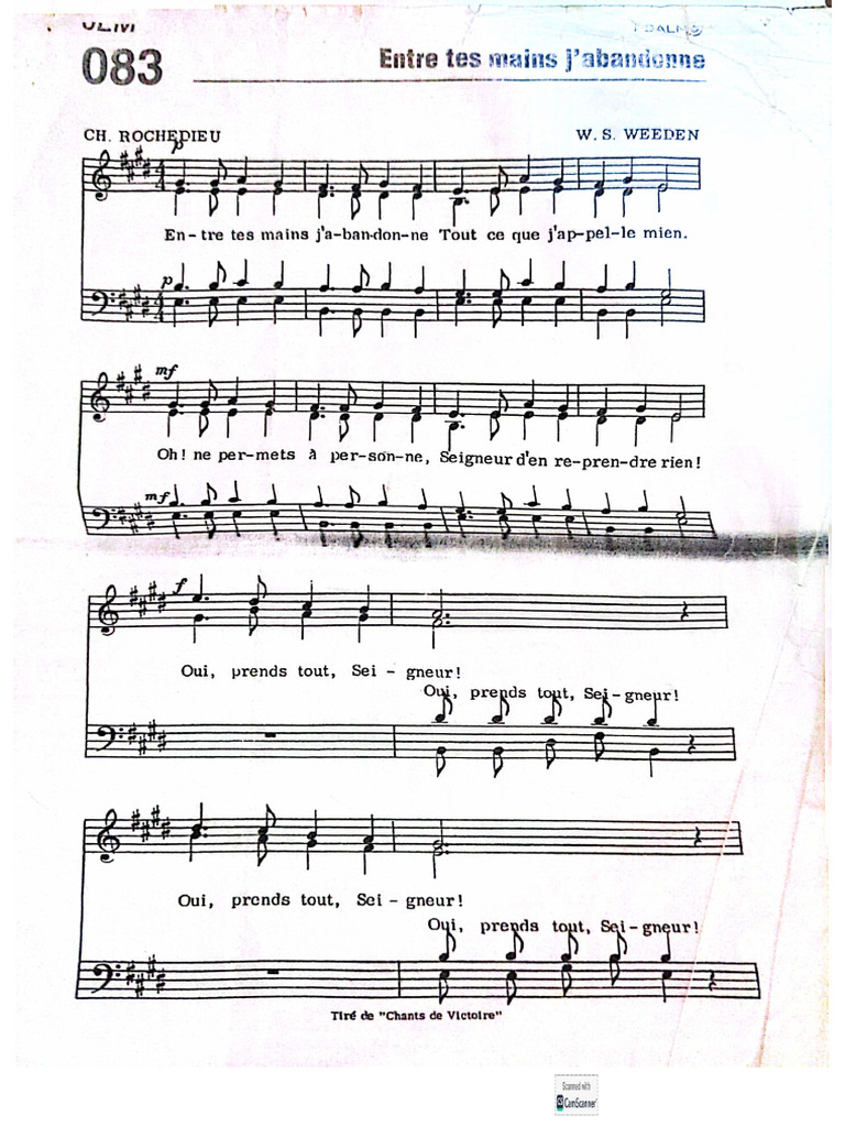 Entre Tes Mains J'abandonne | PDF