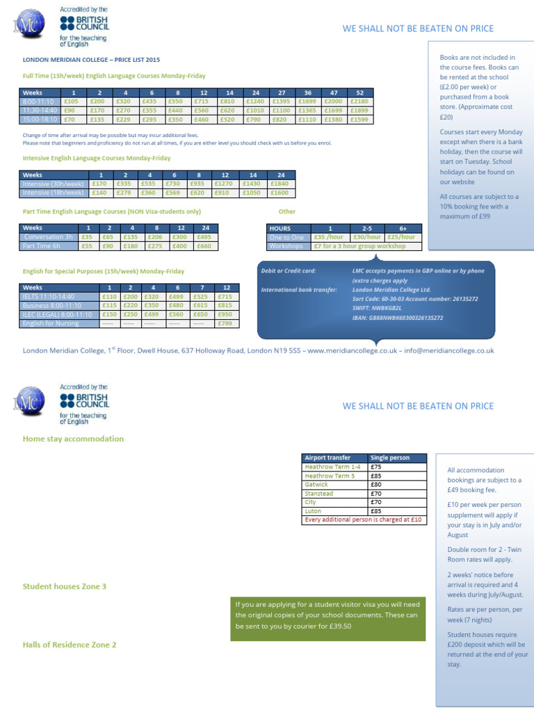 LMC Price List 2015 | PDF
