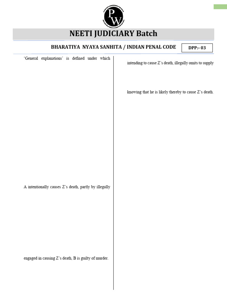 IPC DPP 03 (Of Lecture 04) | PDF IPC DPP 03 (Of Lecture 04) | PDF