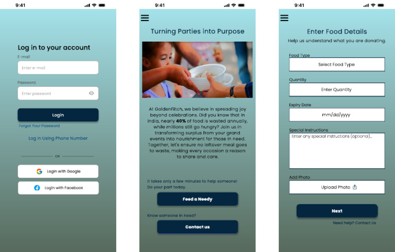 Food Donation App - Figma | PDF