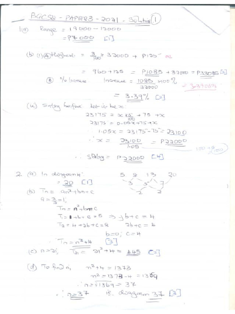 Sichinga P3 2021 Solutions | PDF