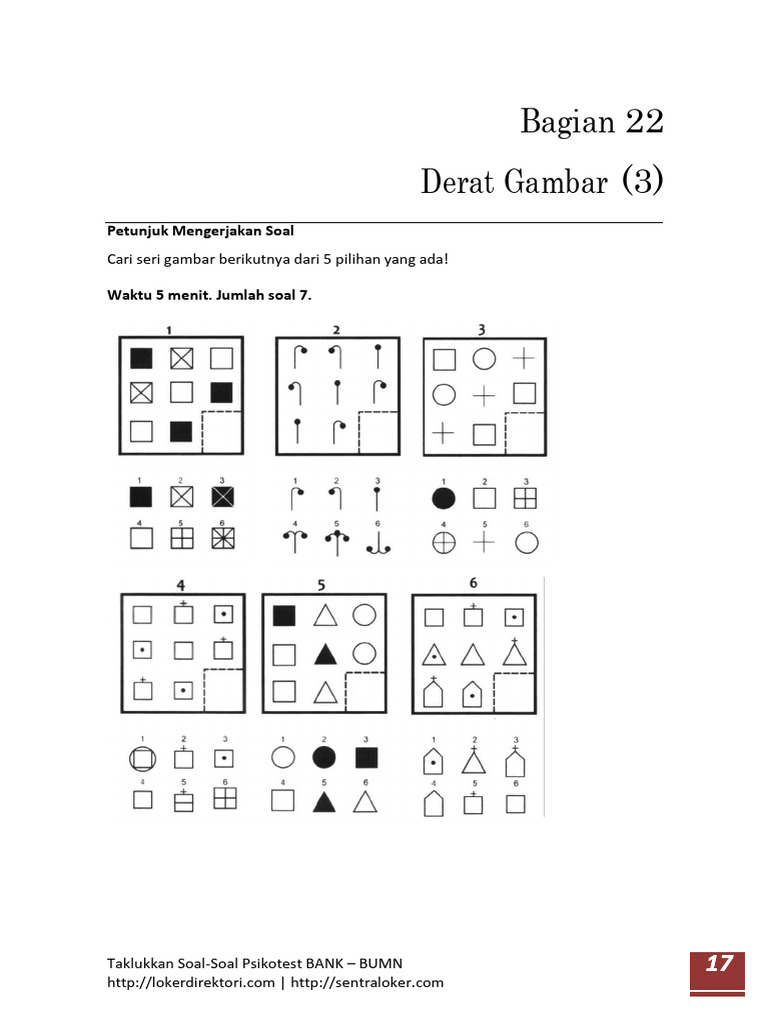Psikotest Contoh - Soal - Psikotest - Hal122-123 | PDF