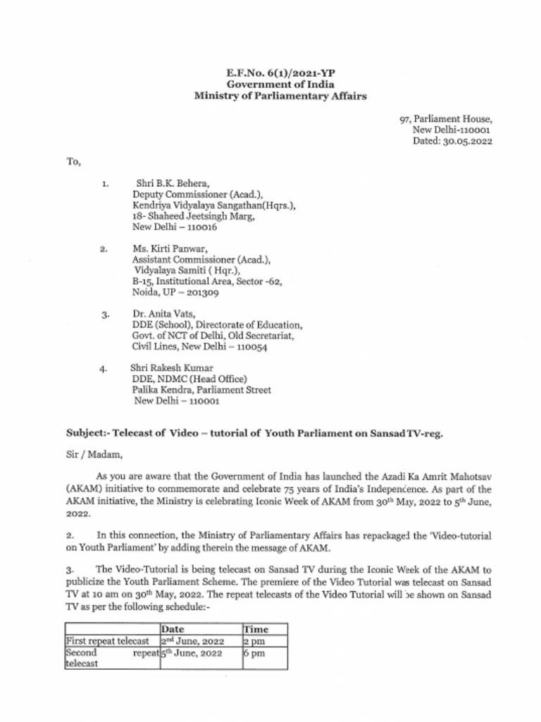 Ministry letter | PDF