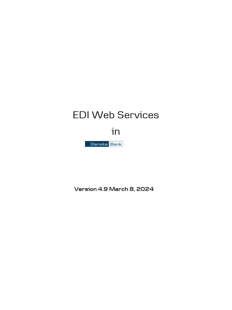 EDI Web Services In: Version 4.9 March 8, 2024 | PDF