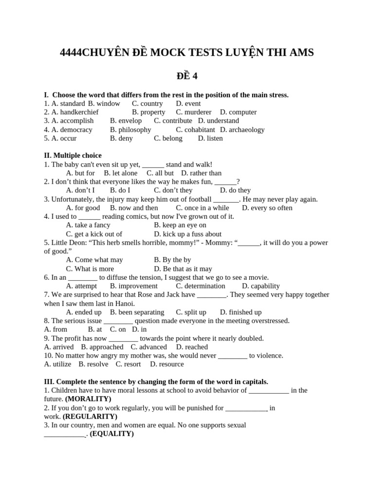 Ams Mock Test 4 | PDF