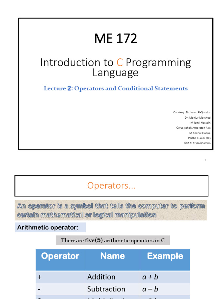 Lecture 02 - Conditional Statements | PDF