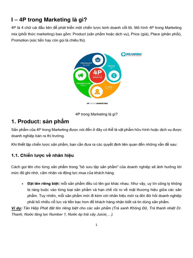CHIẾN LƯỢC 4P - Tìm hiểu 4P | PDF