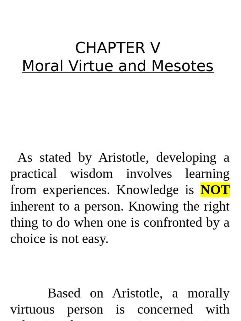CHAPTER V Moral Virtue and Mesotes | PDF