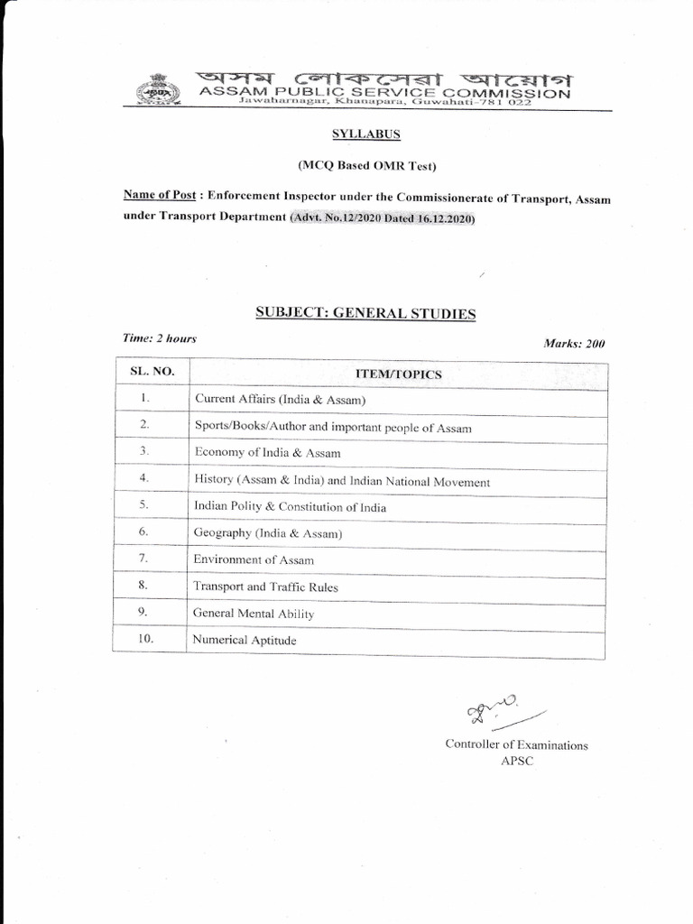 Syll Enf Inspector 05march2021 | PDF