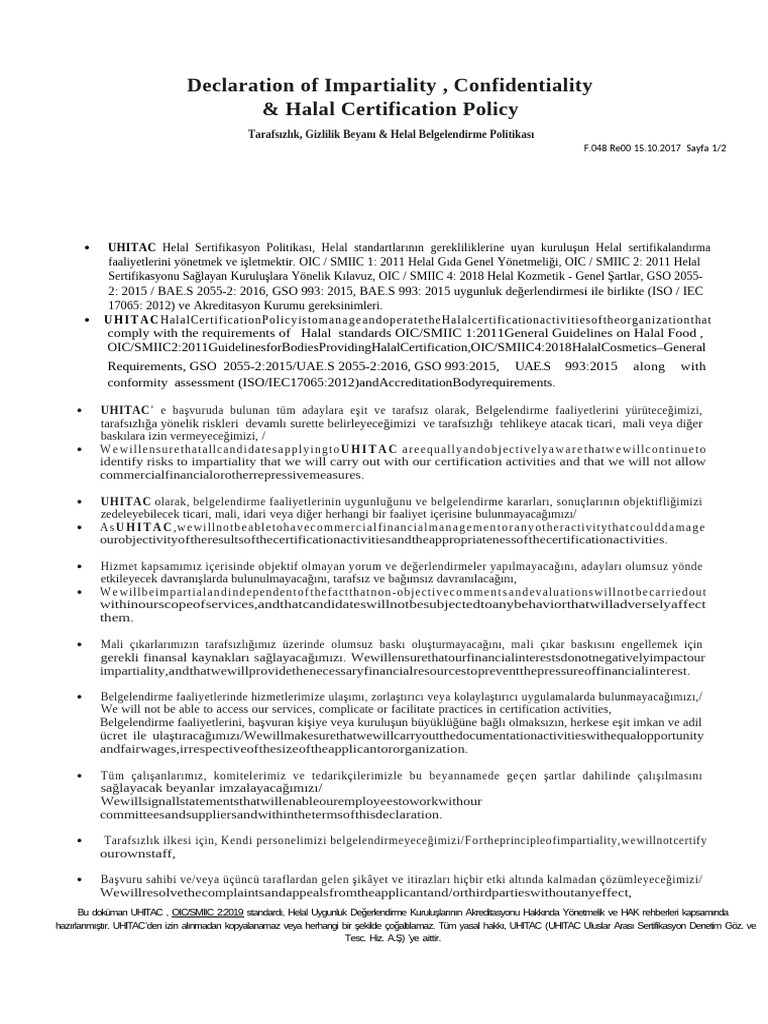 Declaration of Impartiality | PDF