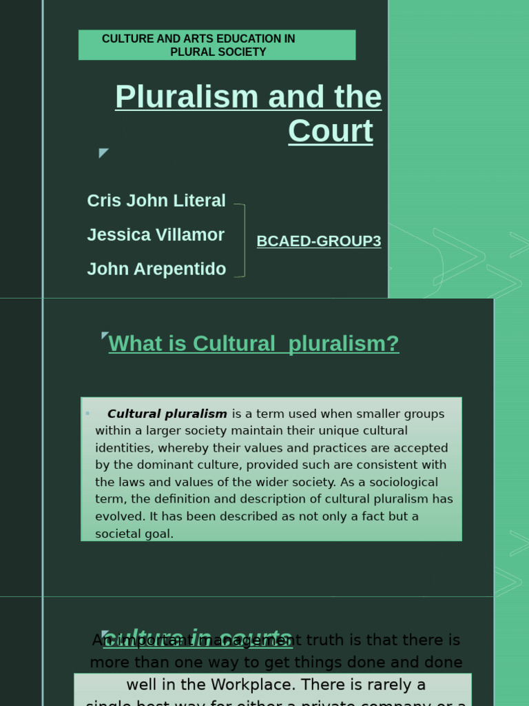 Group 3-Pluralism and The Courts | PDF