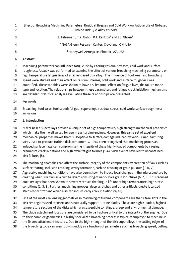 Broaching Paper 5-12-21 Clean For Journal Re-Submission | PDF | Stress ...
