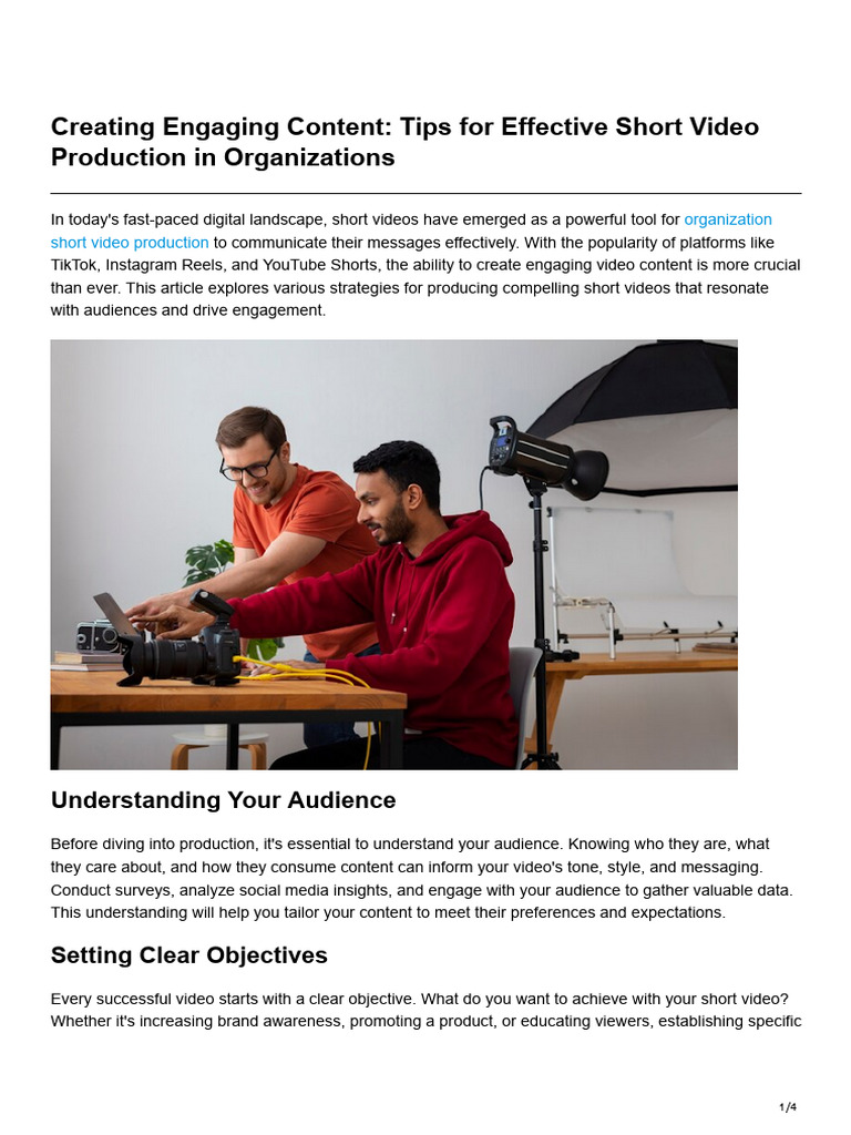 Creating Engaging Content Tips For Effective Short Video Production in ...
