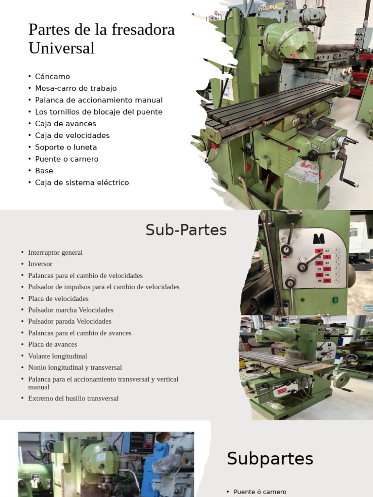 Partes de La Fresadora Universal | PDF