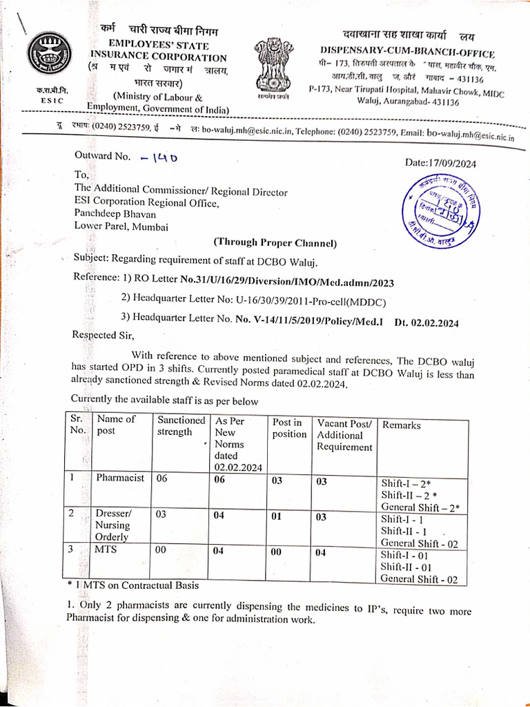 Requirement of Staff Format | PDF