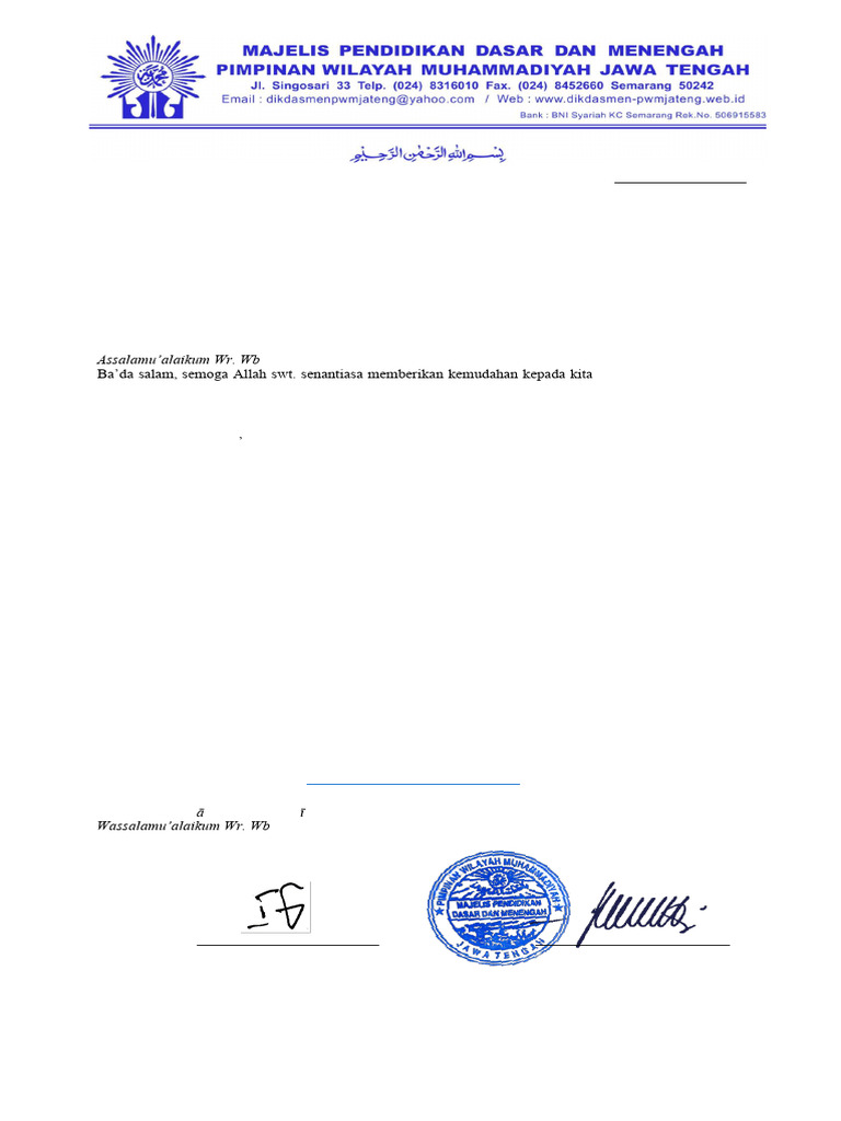 Surat Edaran Beaya Diklat Cks Tahap 2-2021 - Dikdasmen PDM Sejtg | PDF