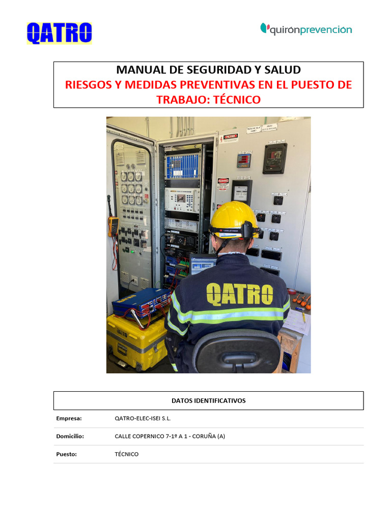 QATRO Manual Riesgos y Medidas Preventivas TECNICO (290622) | PDF