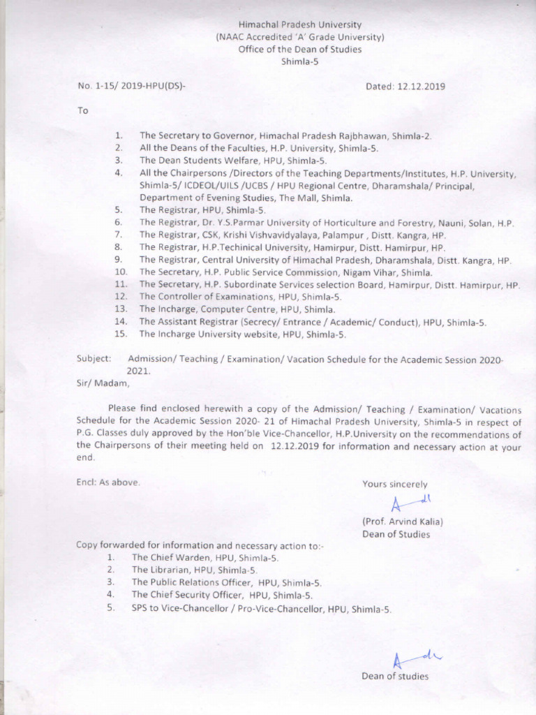 Shedule 2019 20 | PDF