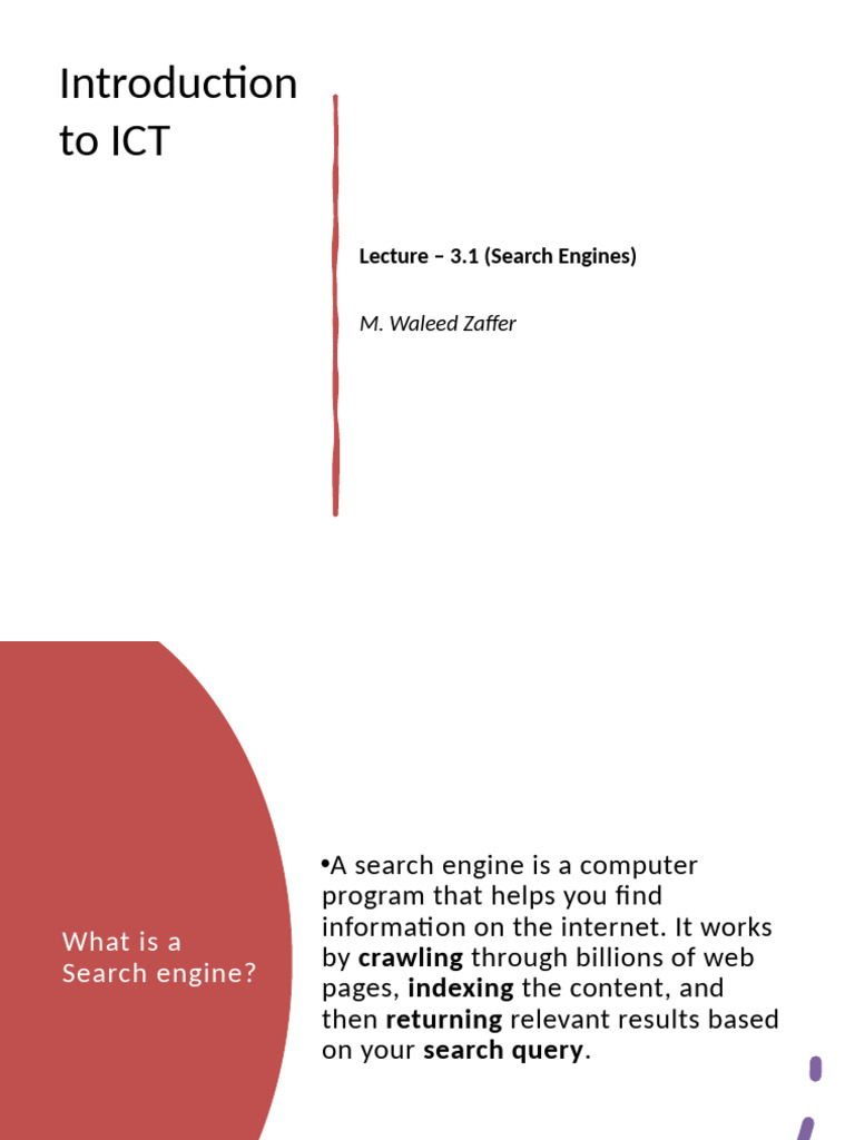 Intro to ICT Lecture - 2.1 (Search Engines) | PDF
