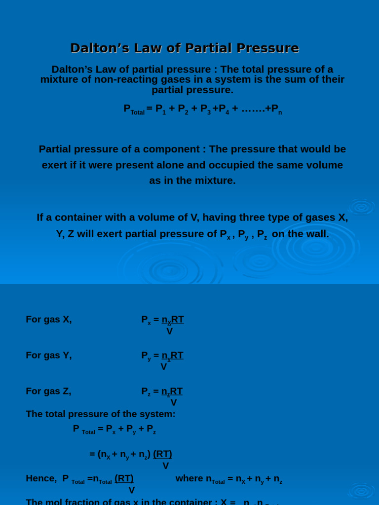 Daltons Law of Partial Pressure 1209062795331036 9 | PDF