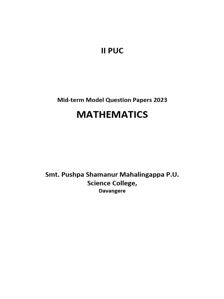 Mid-Term Question Papers | PDF | Matrix (Mathematics) | Science ...
