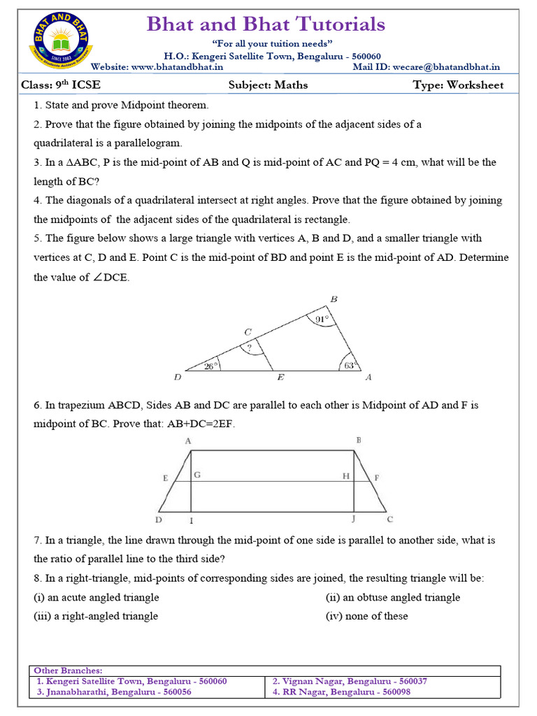 9th_ICSE_MATHEMATICS_WORKSHEET_24_25 | PDF