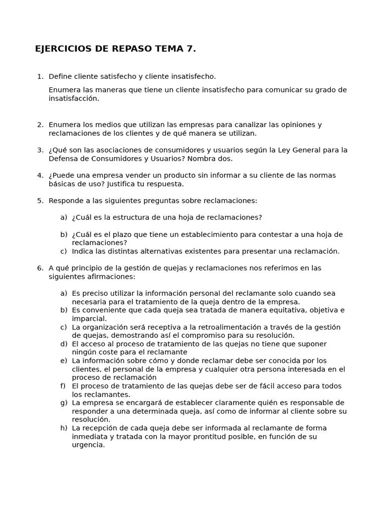 Ejercicios de Repaso Tema 7 | PDF