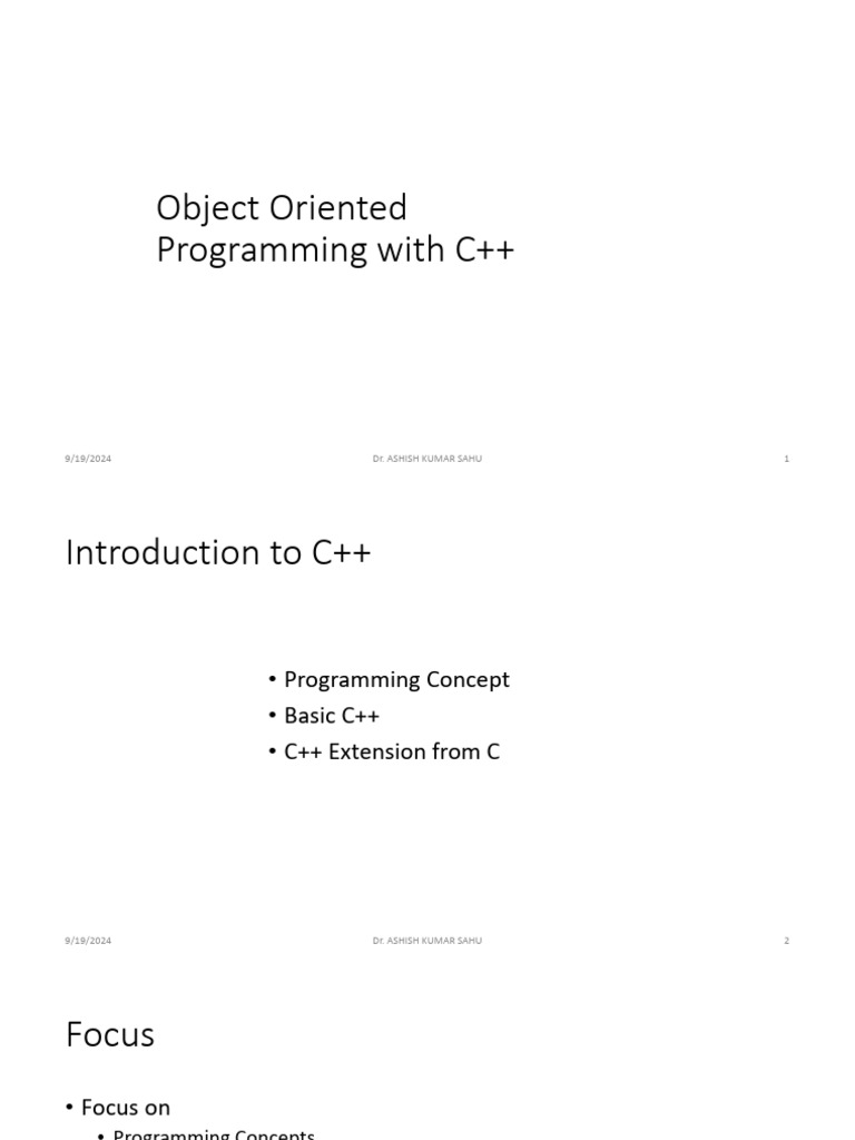 Introduction of OOPs and C++ | PDF | Object Oriented Programming ... Introduction of OOPs and C++ | PDF | Object Oriented Programming ...