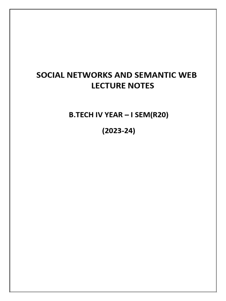 Sn&Sw Lecture Notes | PDF