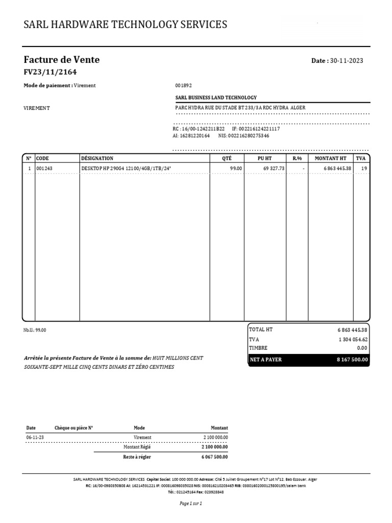 Business Land Facture | PDF