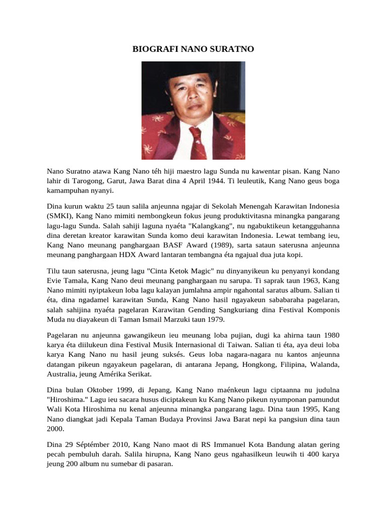 Biografi Nano Suratno | PDF