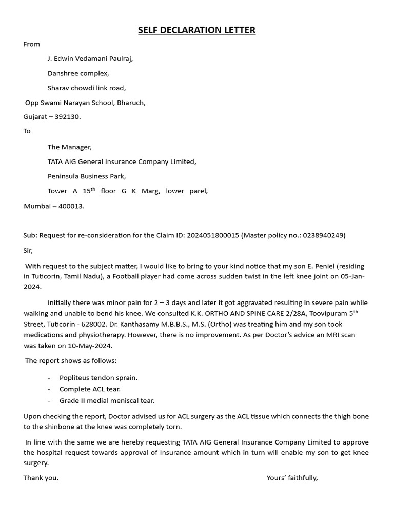 Self Declaration | PDF