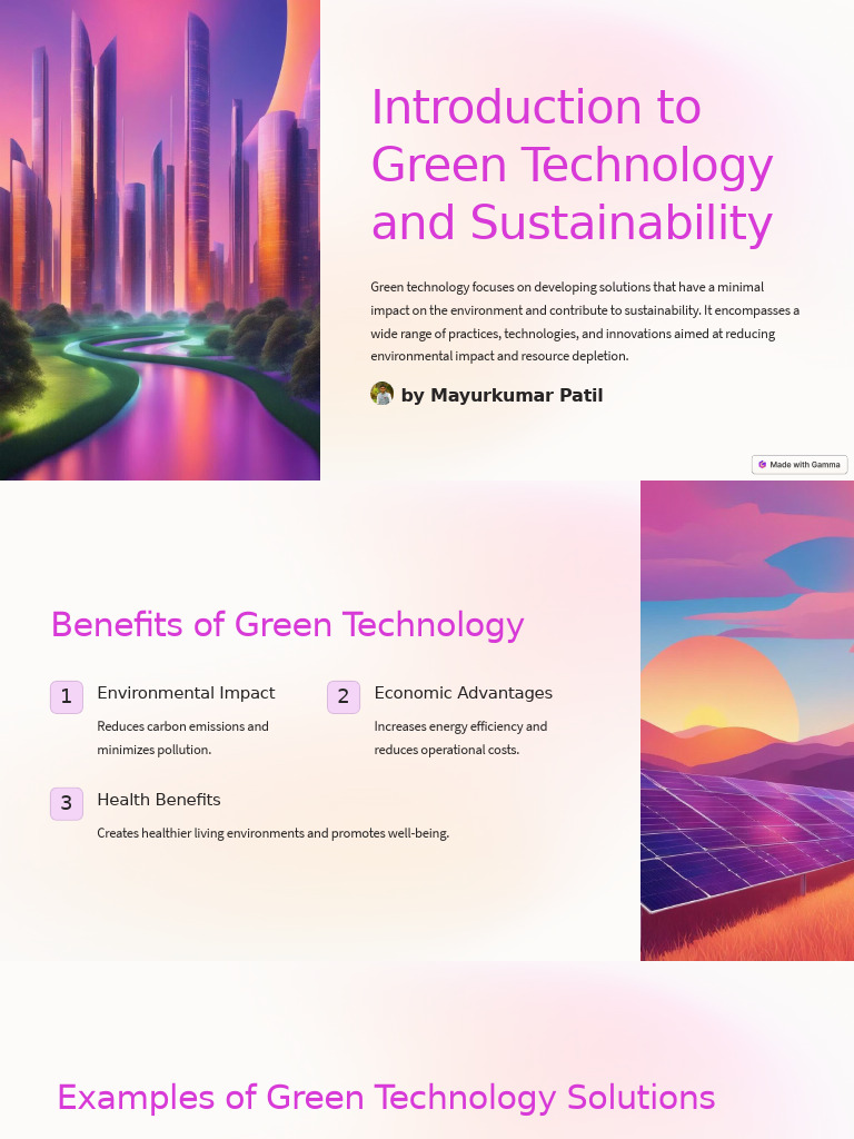 Introduction To Green Technology and Sustainability | PDF | Renewable ...